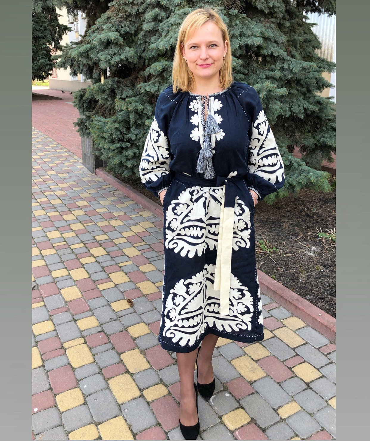 Ukrainian Embroidered Dress With Applique Plus Size Boho - Etsy