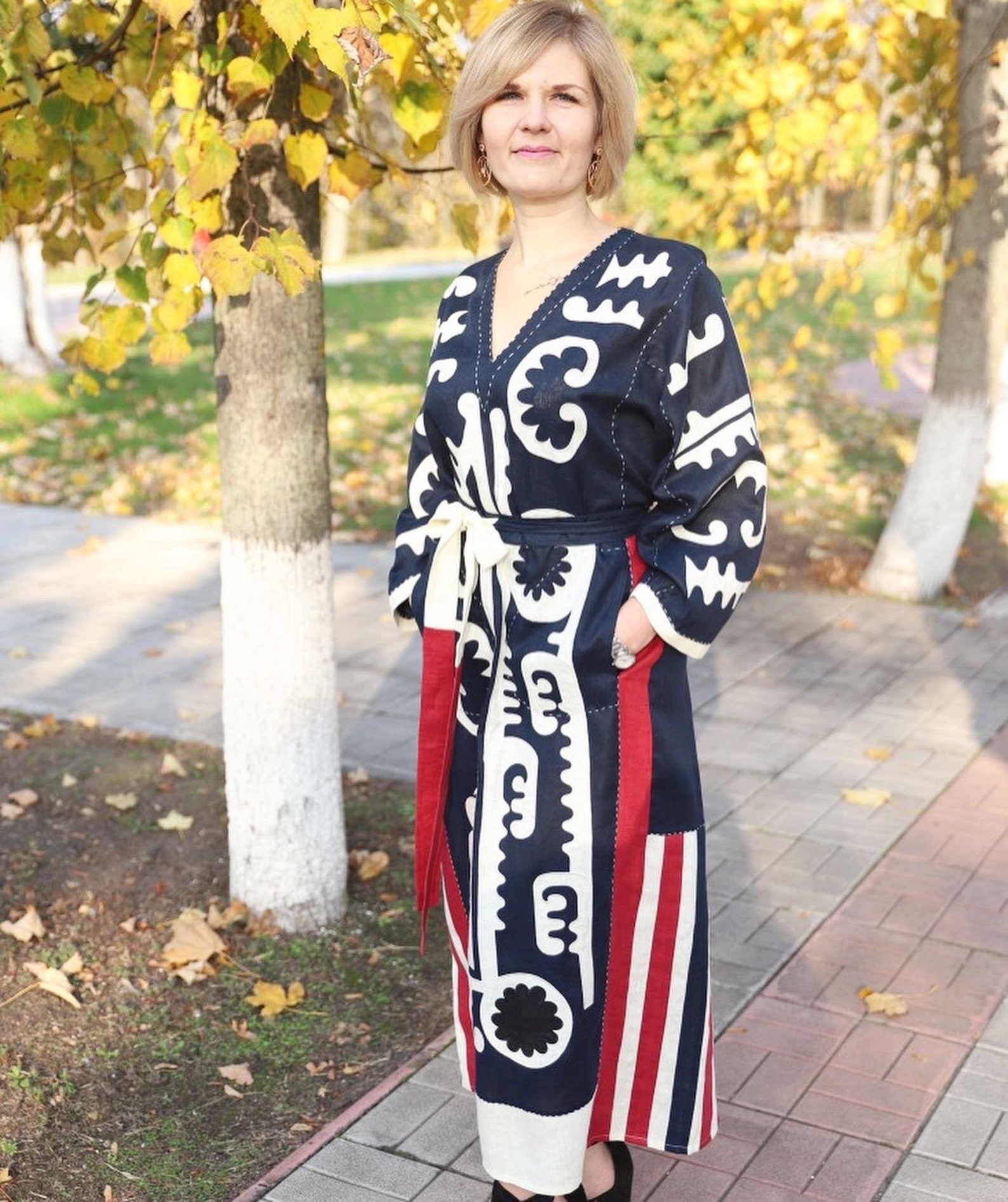 Ukrainian Embroidered Dress With Applique Plus Size Boho | Etsy