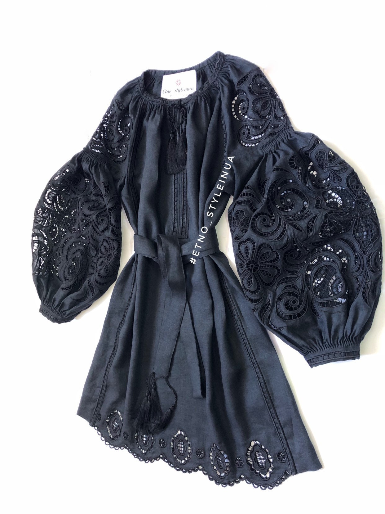 Free Shipping Lux Linen Embroidered Dress - Etsy