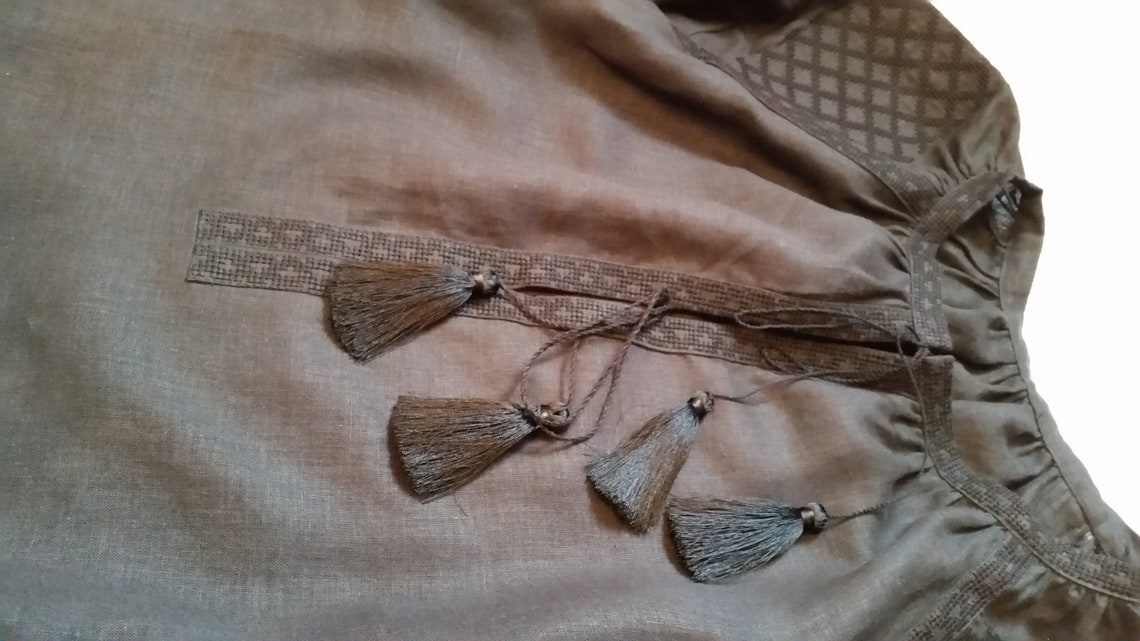 BLACK Embroidery / Boho Style Ukrainian Embroidered Folk | Etsy