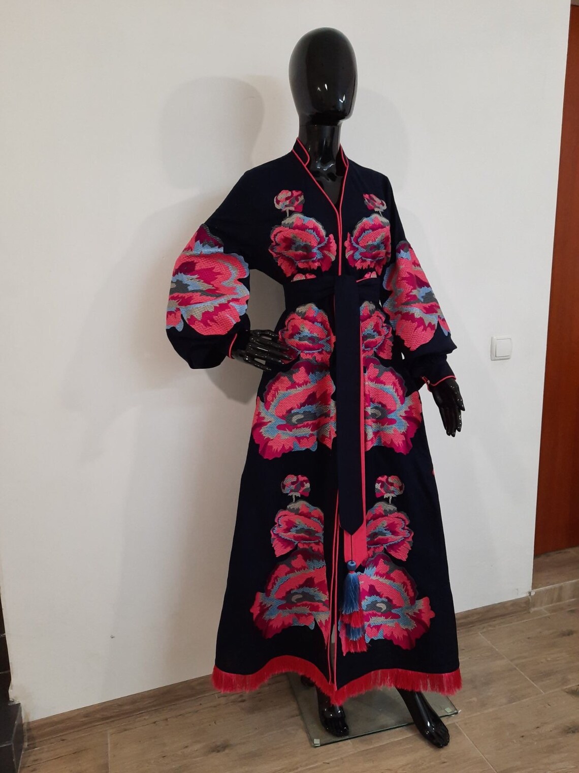 Free Shipping Lux Linen Embroidered Dress rose - Etsy