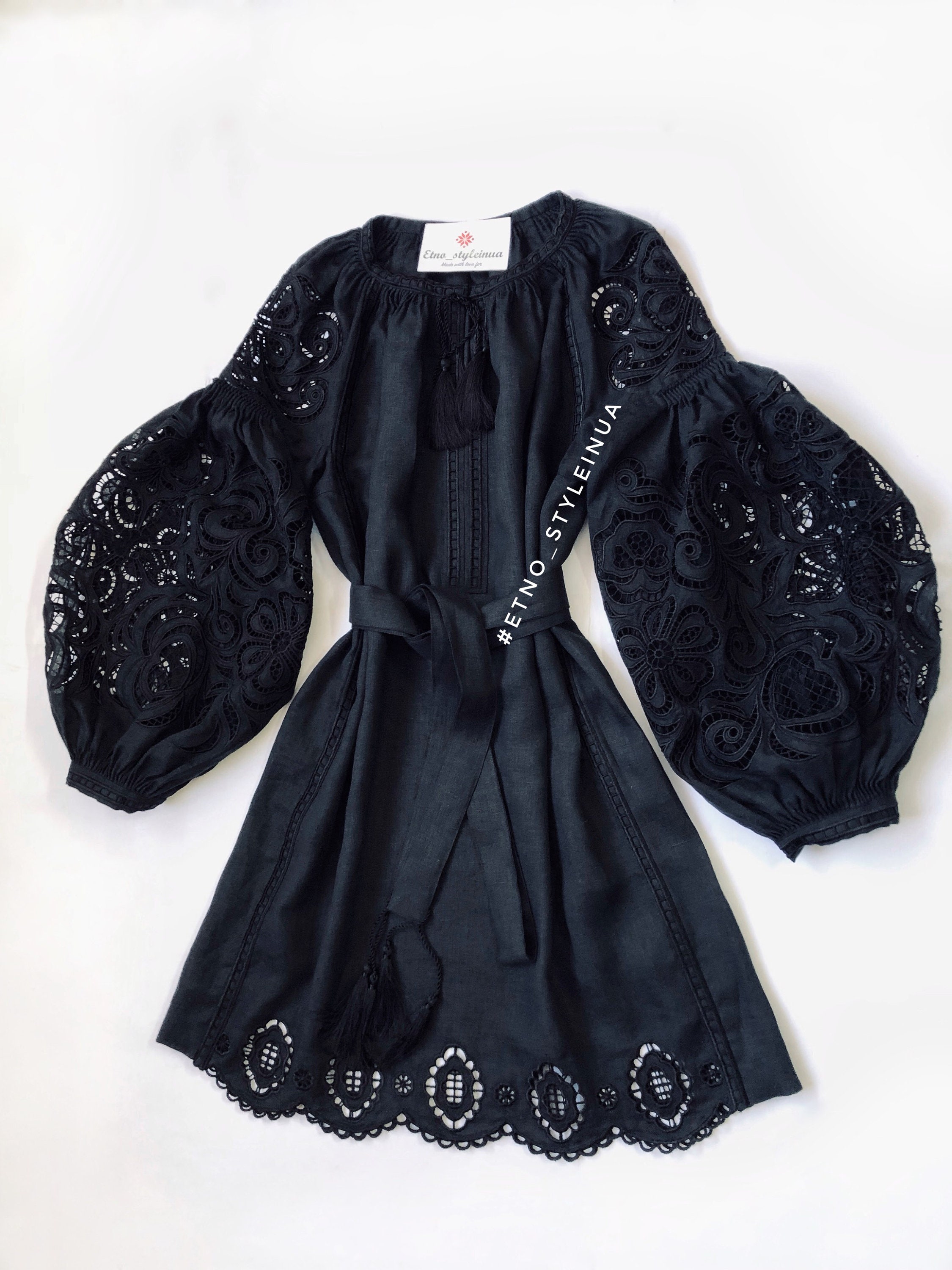 Free Shipping Lux Linen Embroidered Dress - Etsy