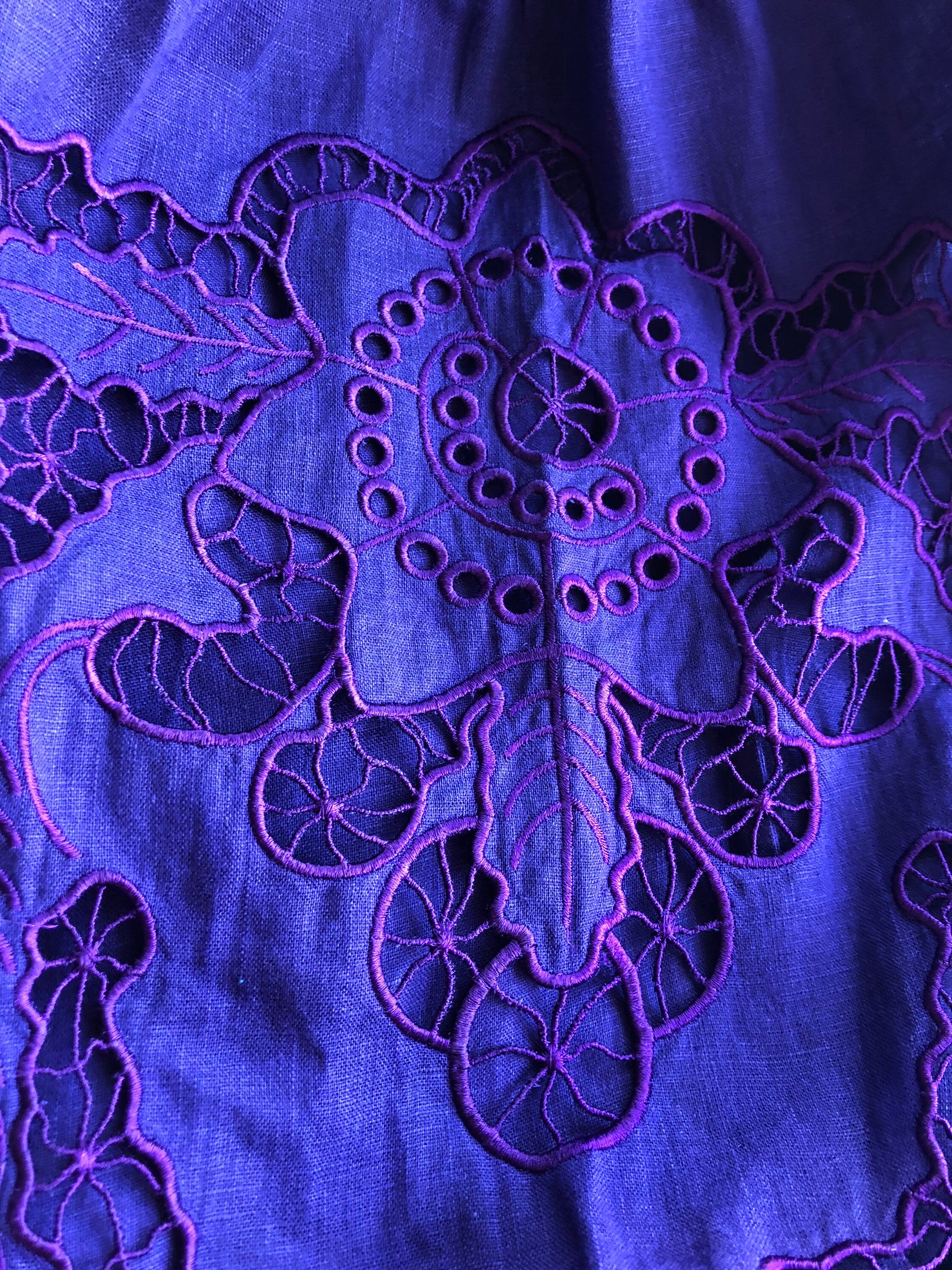 New! Violet Lux Linen Embroidered Dress "richelieu" Ukrainian ...
