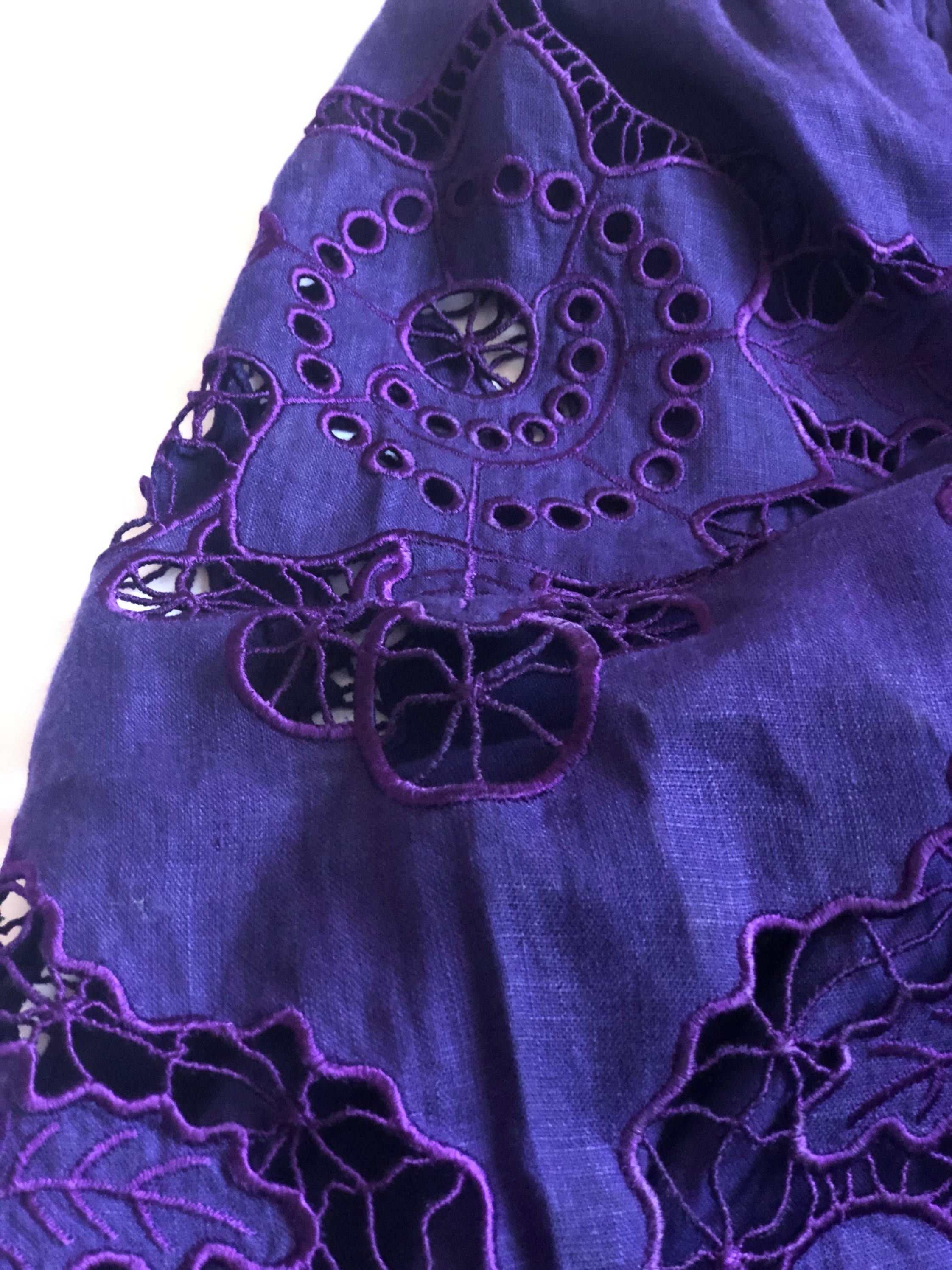 New! Violet Lux Linen Embroidered Dress "richelieu" Ukrainian ...
