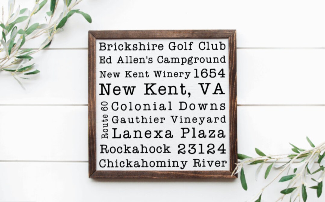 New Kent Landmarks Sign - Etsy