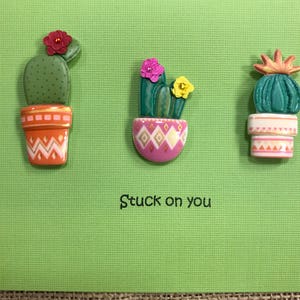 Stuck on You Cactus Card/dimensional Cactus Stickers/love Card - Etsy