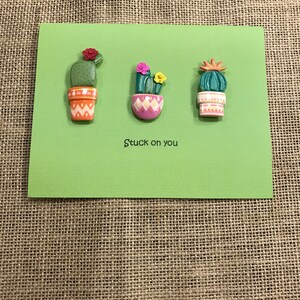 Stuck on You Cactus Card/dimensional Cactus Stickers/love Card - Etsy