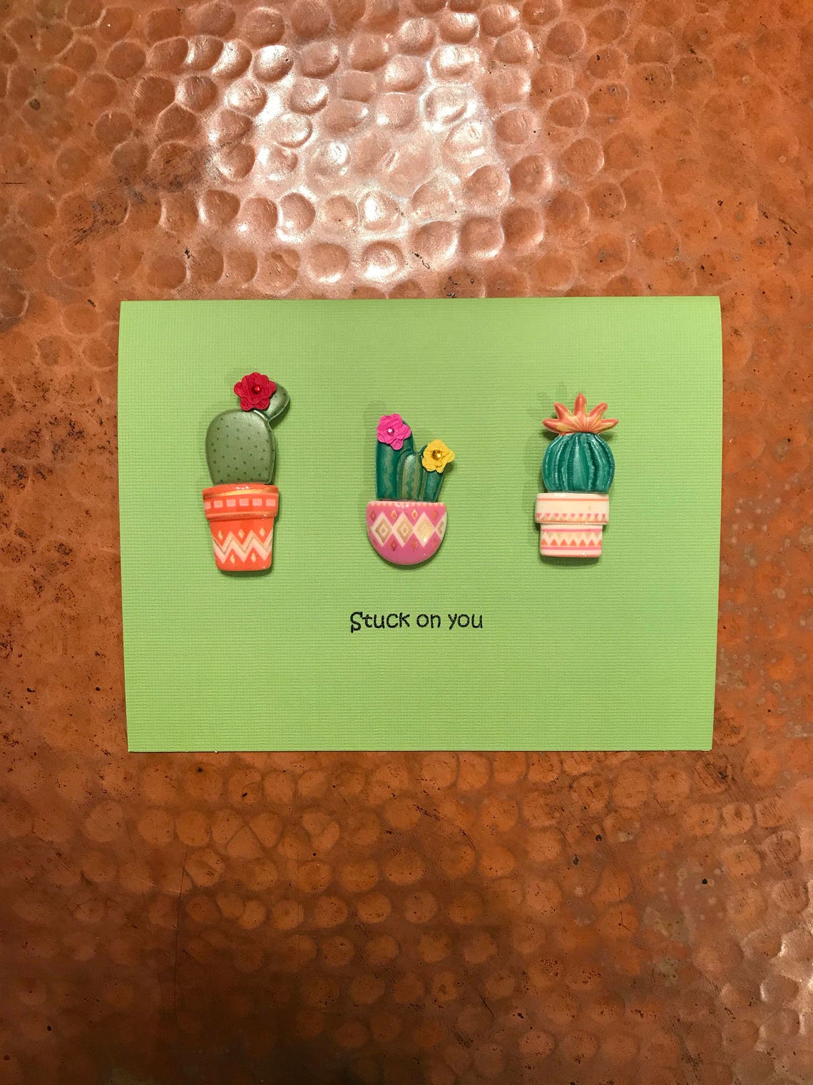 Stuck On You Cactus Card/Dimensional Cactus Stickers/Love Card | Etsy