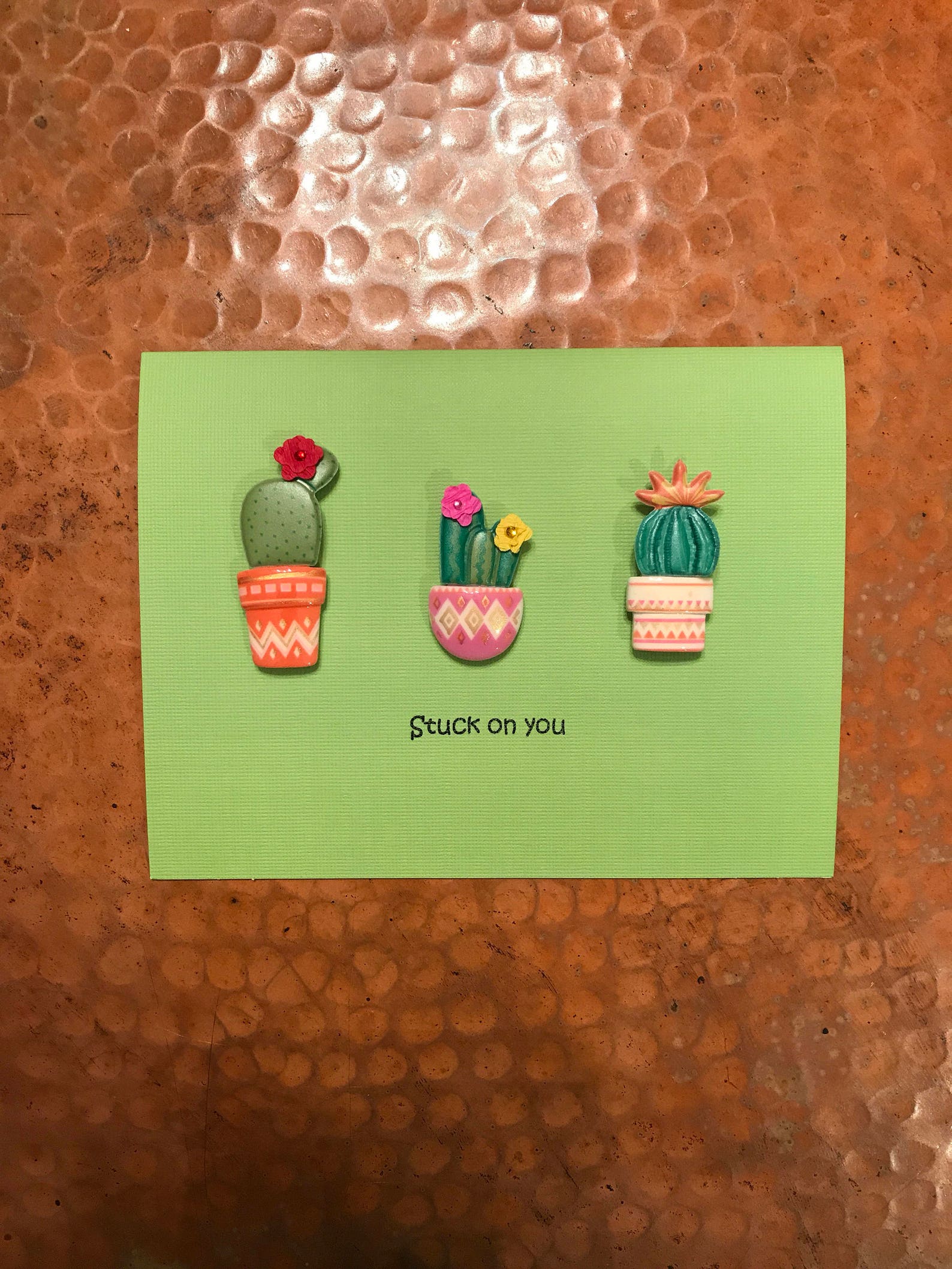 Stuck On You Cactus Card/Dimensional Cactus Stickers/Love Card | Etsy