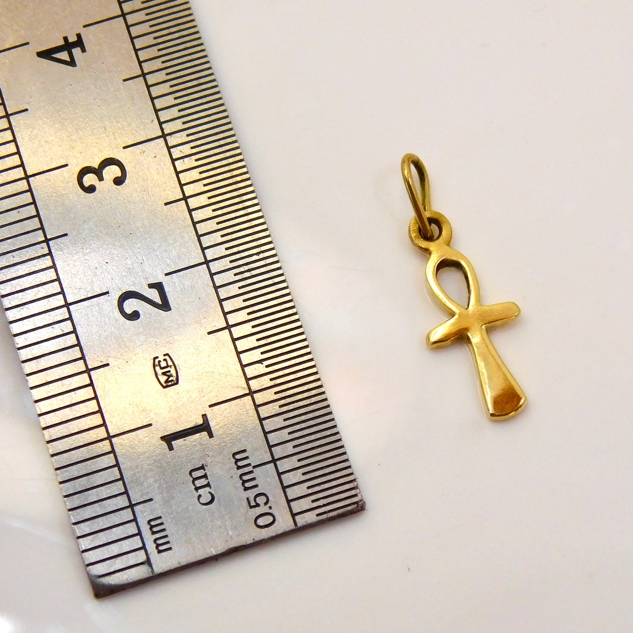 Gold Ankh Cross in 18k Solid Gold Gold Eternal Life Pendant - Etsy