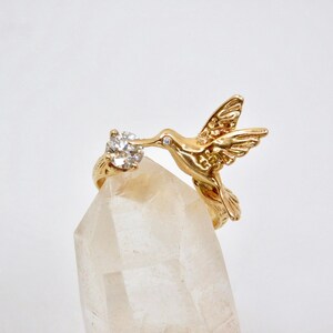Hummingbird Diamond Ring in 18k Gold - Etsy