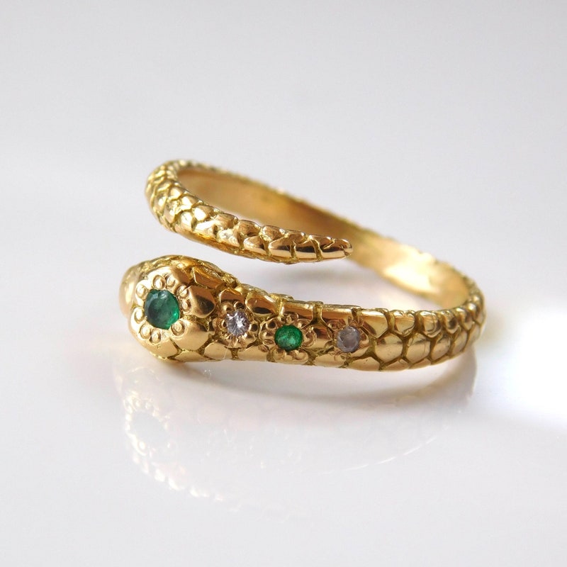 Emerald Snake Ring - Etsy