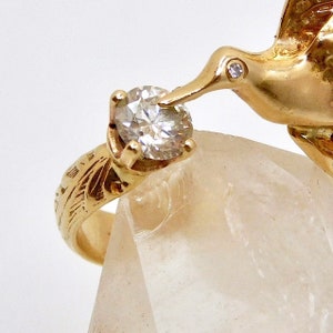 Hummingbird Diamond Ring in 18k Gold - Etsy