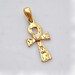 18k Gold Ankh Cross Key of Life Pendant With Diamond Gold - Etsy