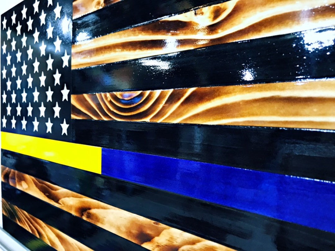 THIN YELLOW BLUE Line Flag: First Responders, Police Flag, Dispatcher ...