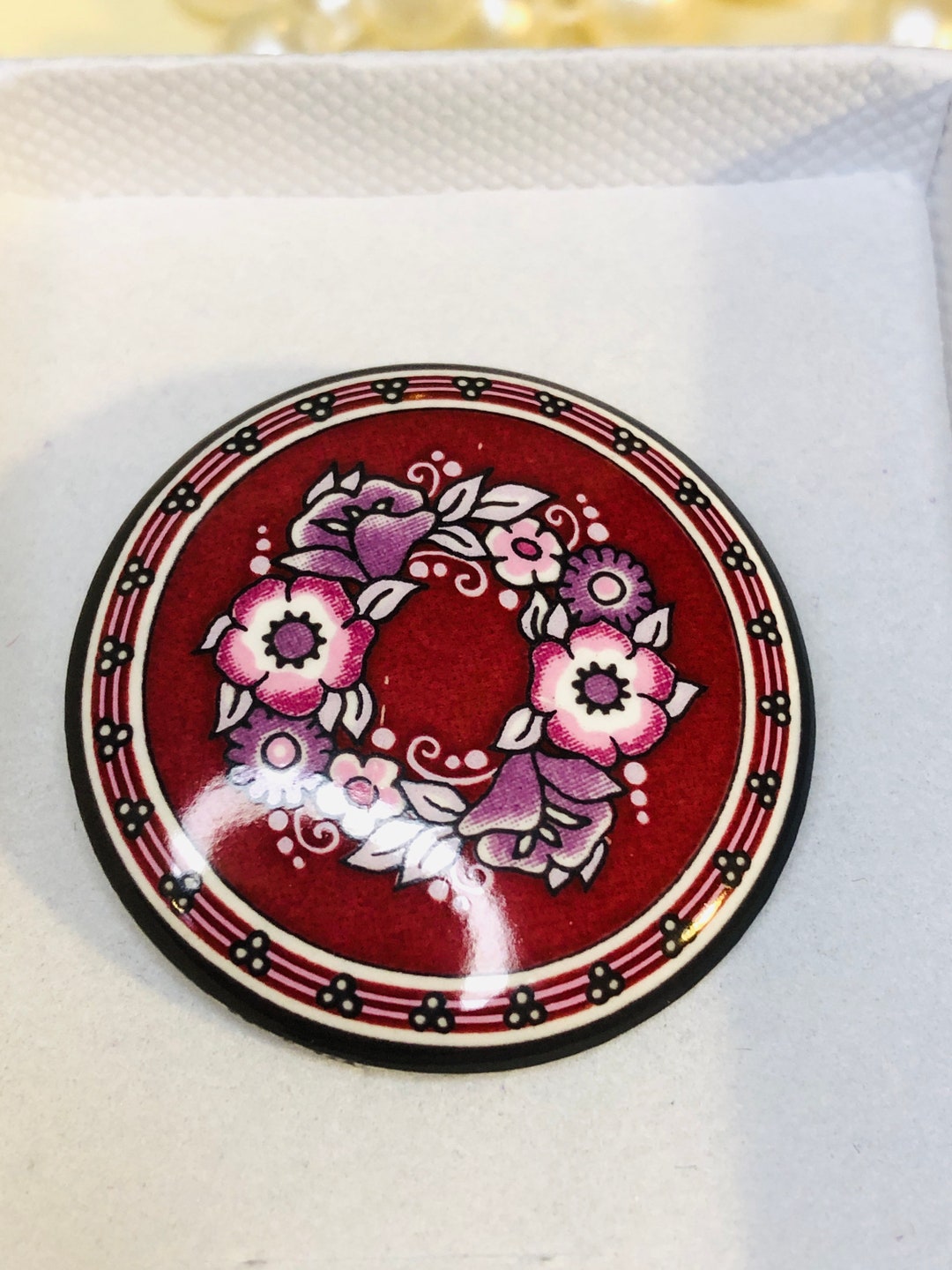 Stunning Vintage Signed Michaela Frey Enamel Brooch, Folk Art, Boho ...