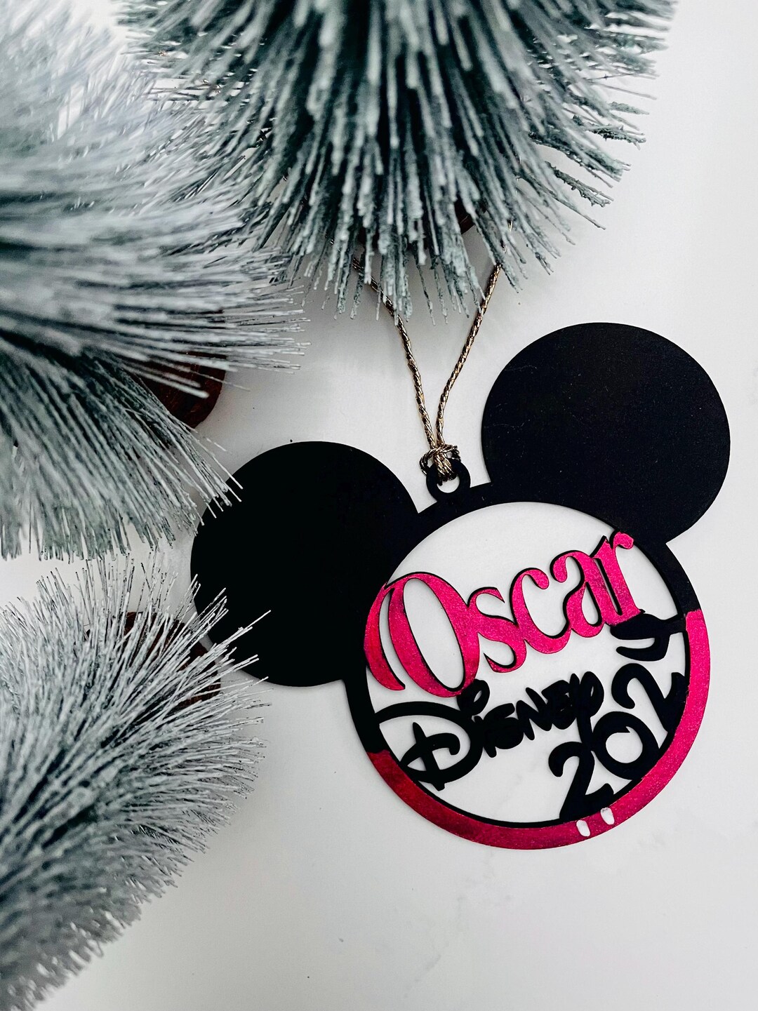 Mickey Inspired Hanging Christmas Bauble Personalised Christmas Tree ...
