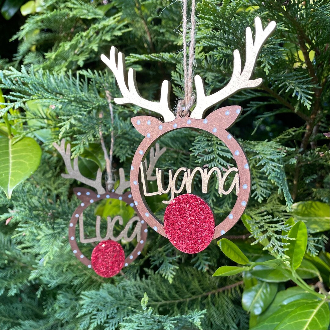 Personalised Reindeer Bauble, Christmas Bauble - Etsy