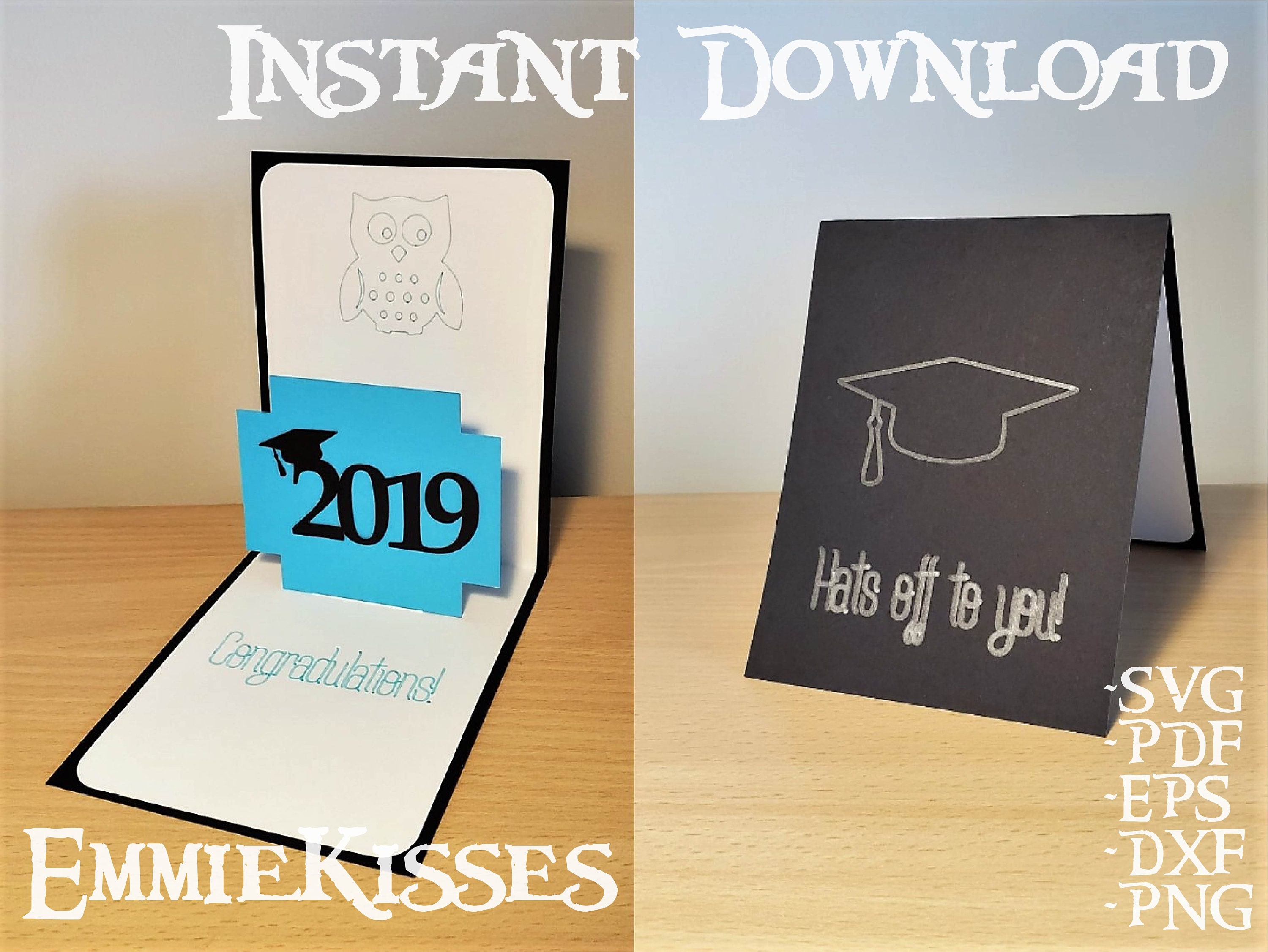 3D Graduation Card SVG Cutting File Instant Download | Etsy