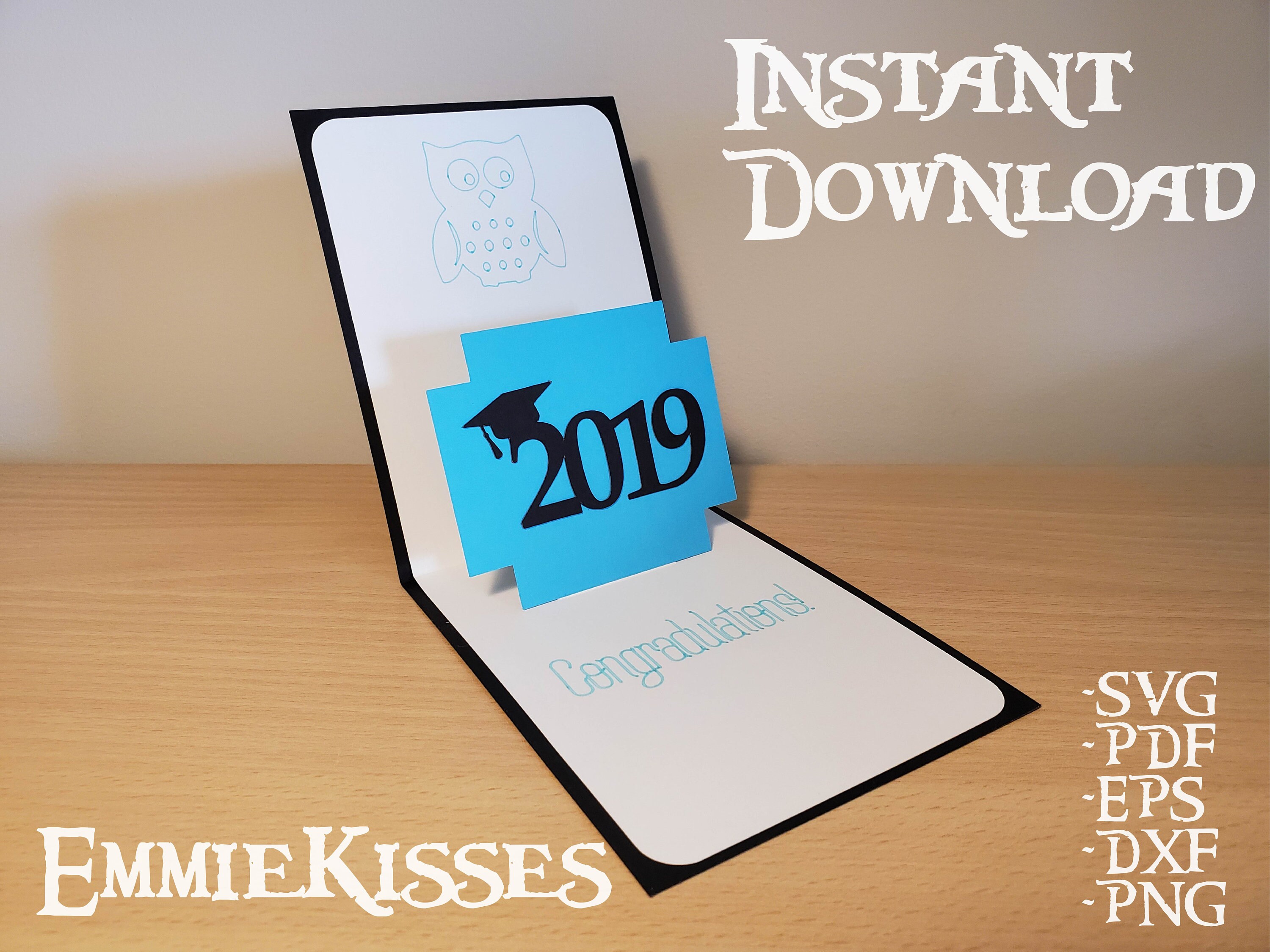 3D Graduation Card SVG Cutting File Instant Download - Etsy