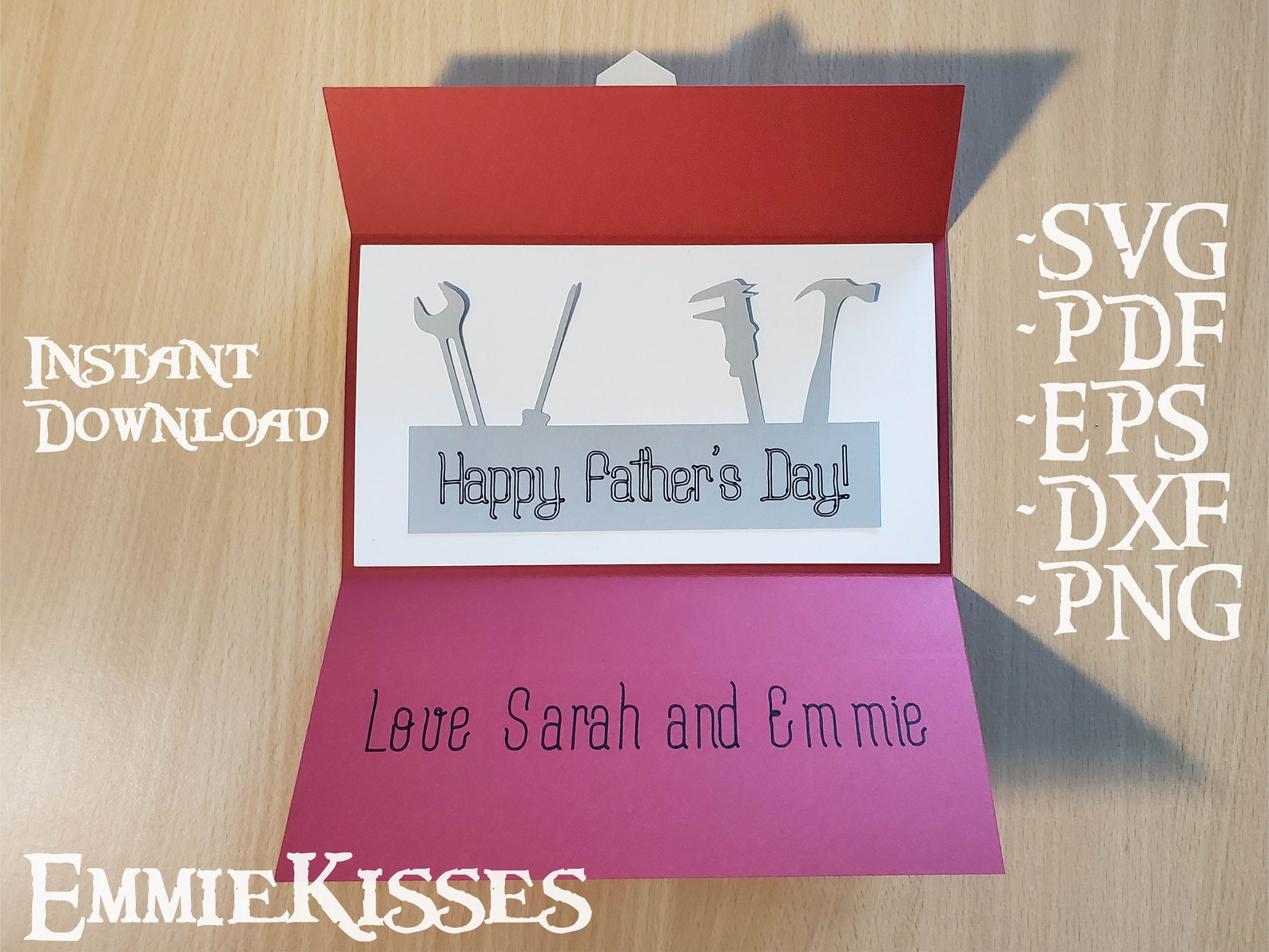 3D Father's Day Card SVG Cutting File - Instant Download - Etsy