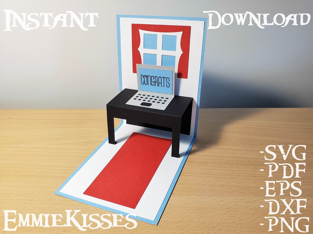 3D Pop-up Desk Card Graduation - Instant Download - Etsy