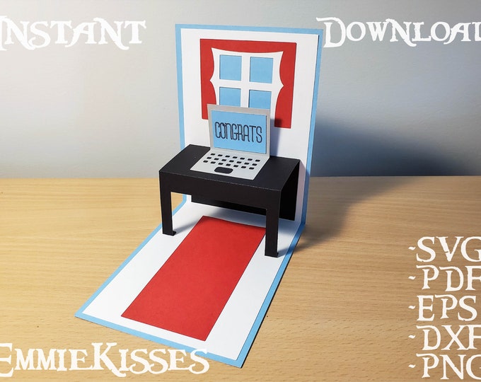 3D Pop-up Desk Card Graduation Instant Download | Etsy