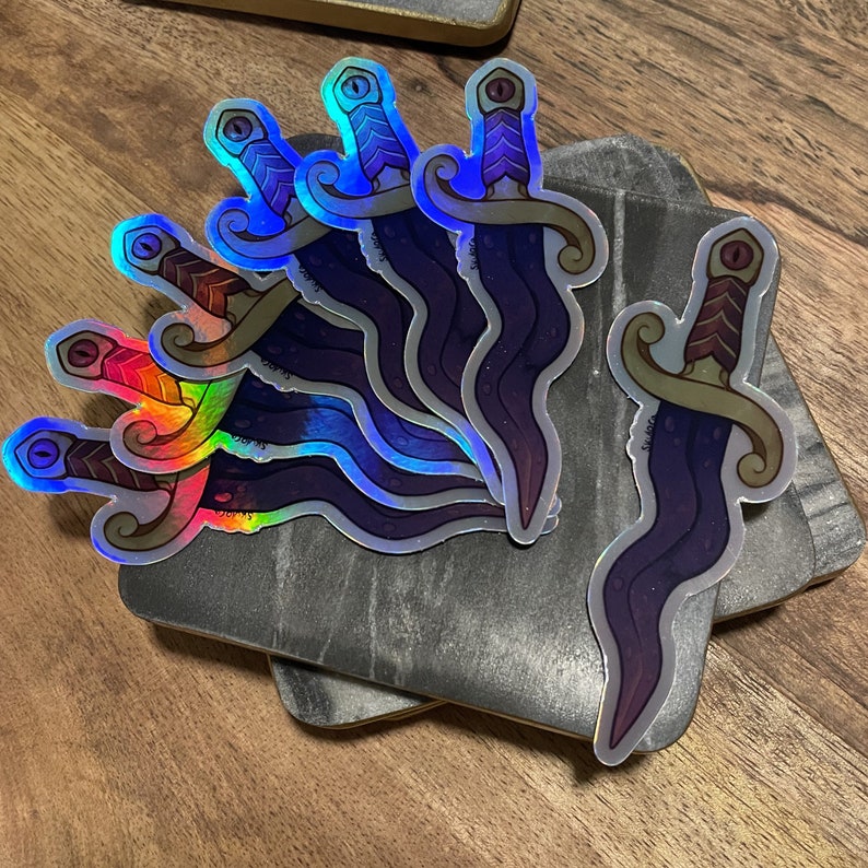 Cursed Dagger Holographic Sticker - Etsy