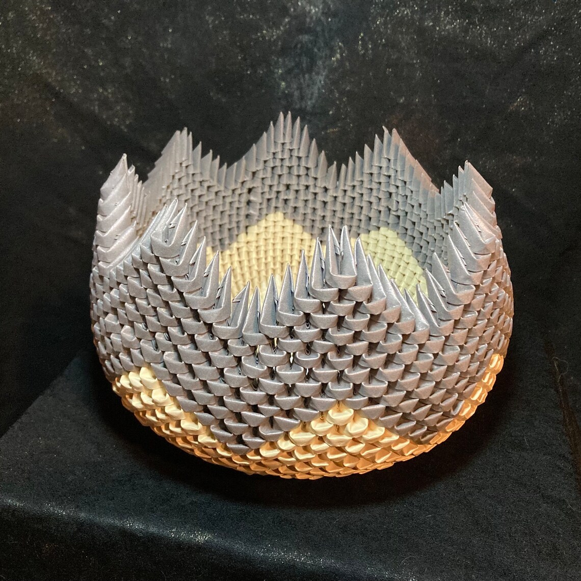 Large Folded Paper Basket - OOAK 3D Origami - Ready to Ship Handmade ...