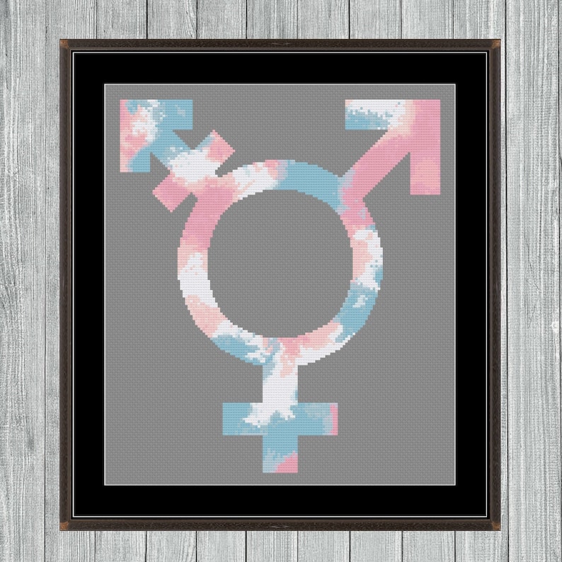 Watercolor Transgender Symbol Art Cross Stitch Pattern - Etsy