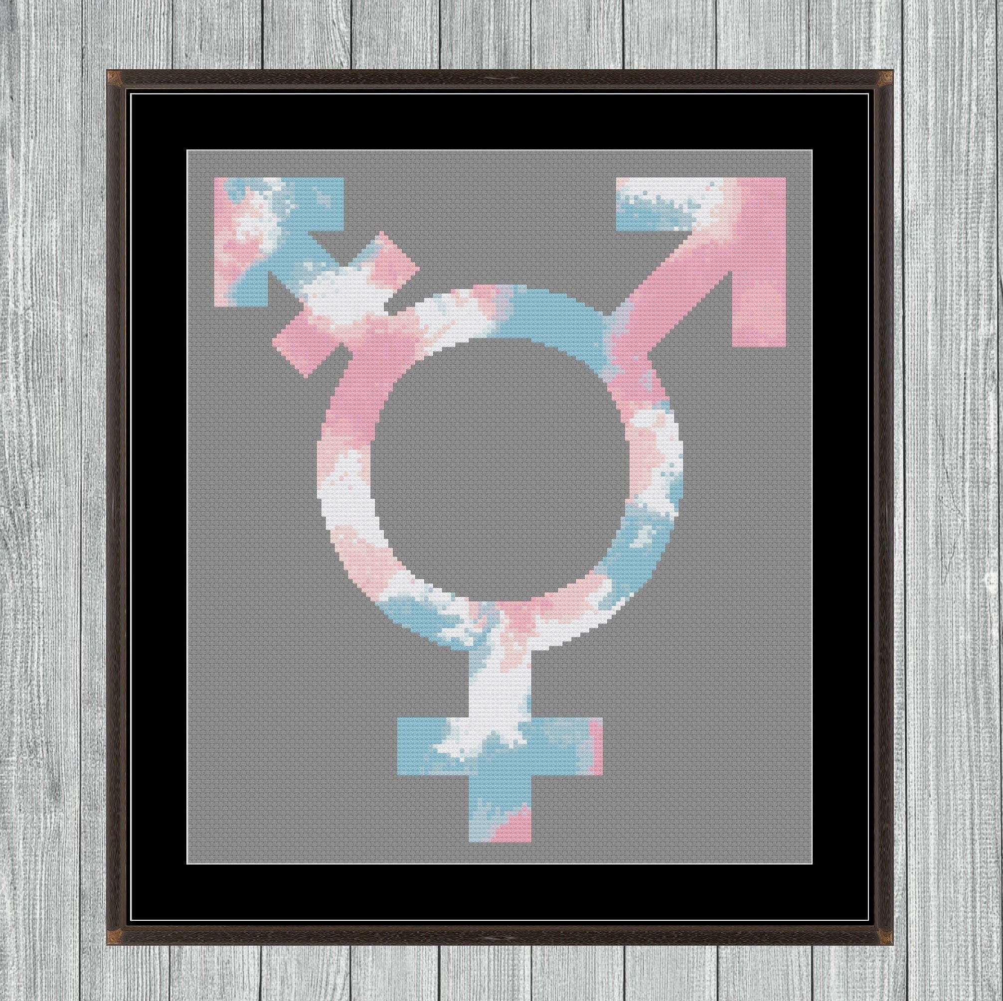 Watercolor Transgender Symbol Art Cross Stitch Pattern digital PDF ...