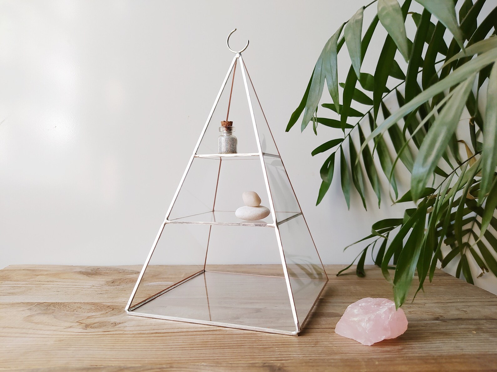 Crystal Display Glass Shelf Pyramid Boho Shelf Altar Shelf - Etsy