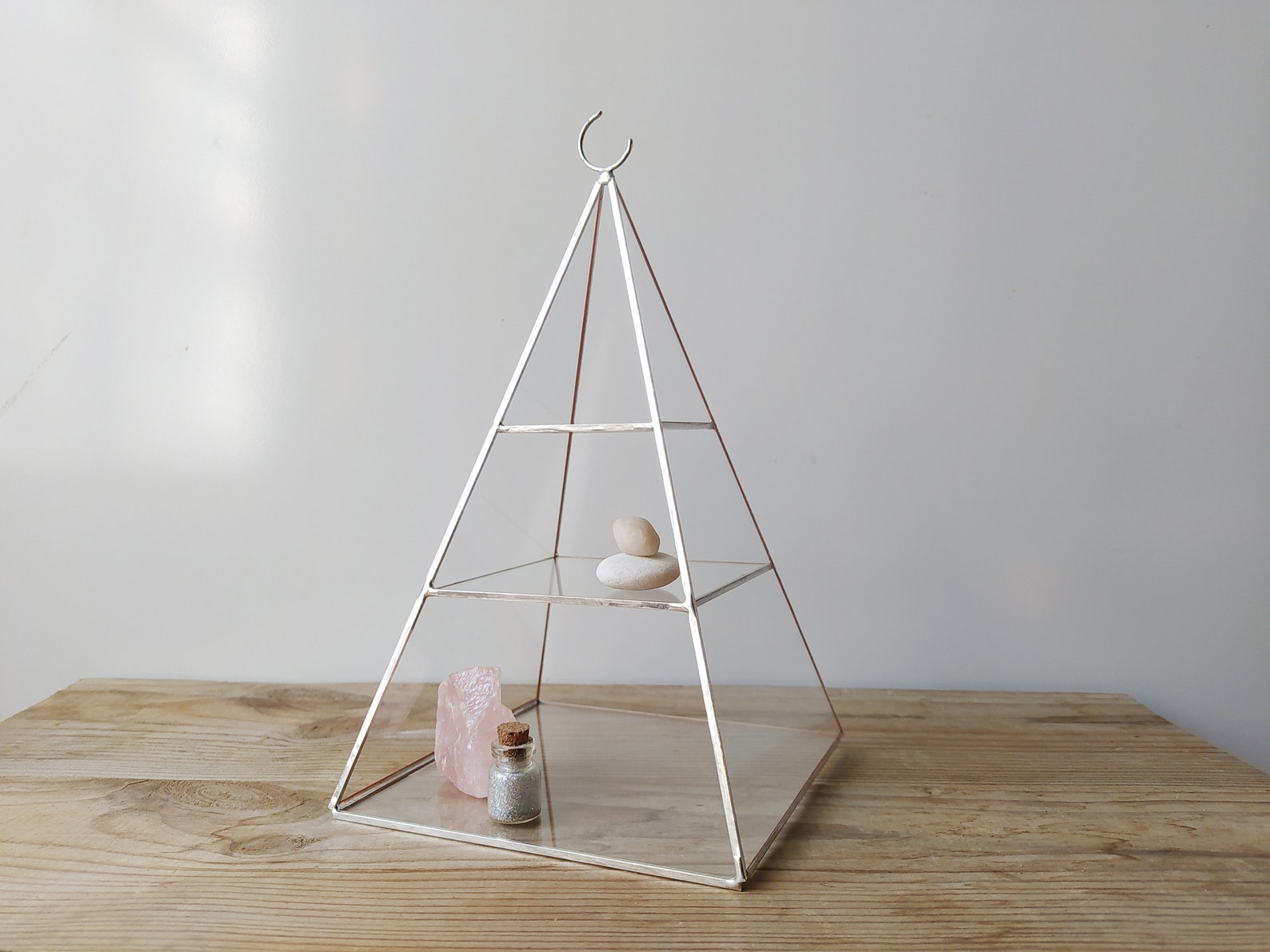 Crystal Display Glass Shelf Pyramid Boho Shelf Altar Shelf - Etsy