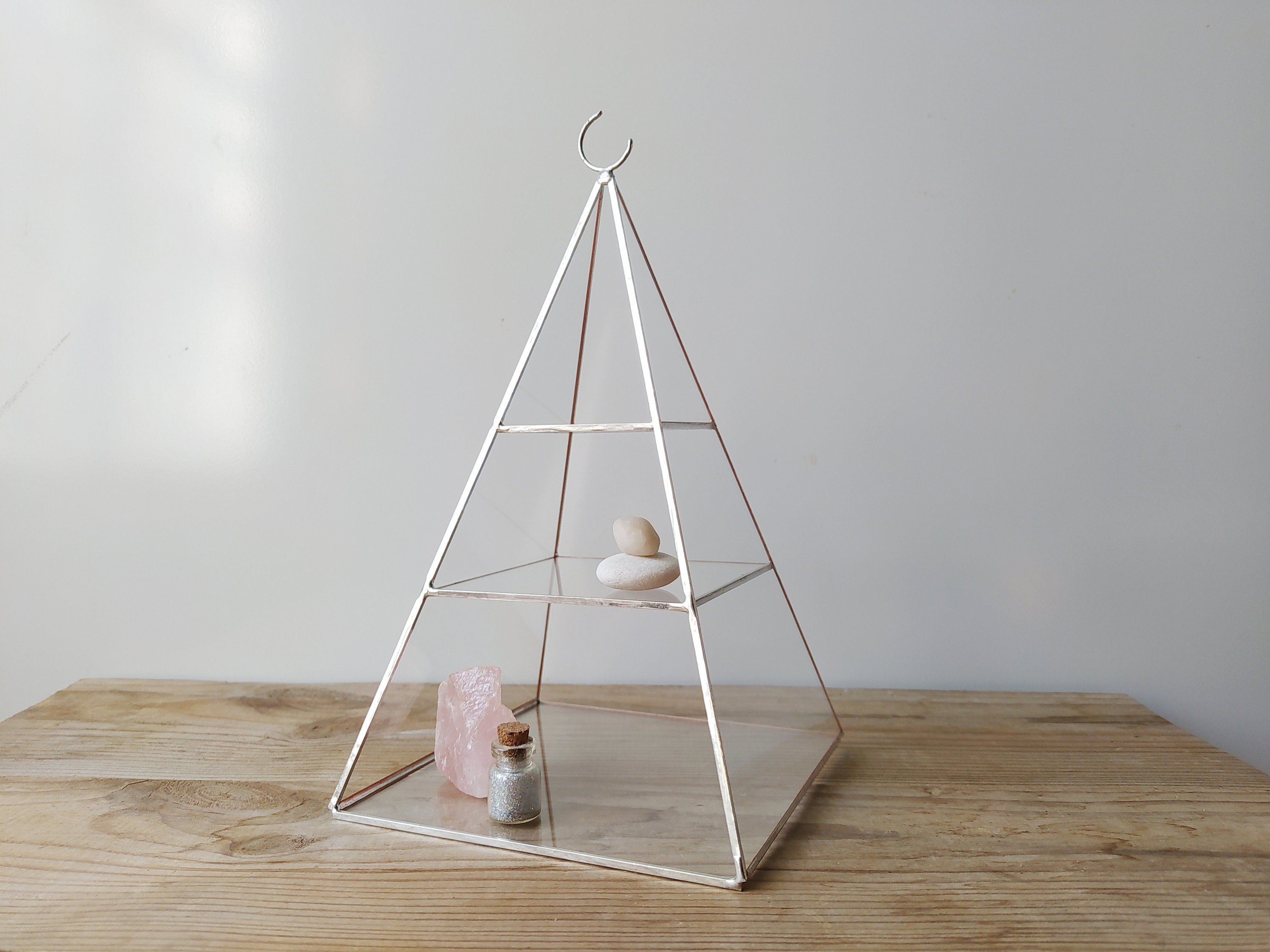 Crystal Display Glass Shelf Pyramid Boho Shelf Altar Shelf - Etsy