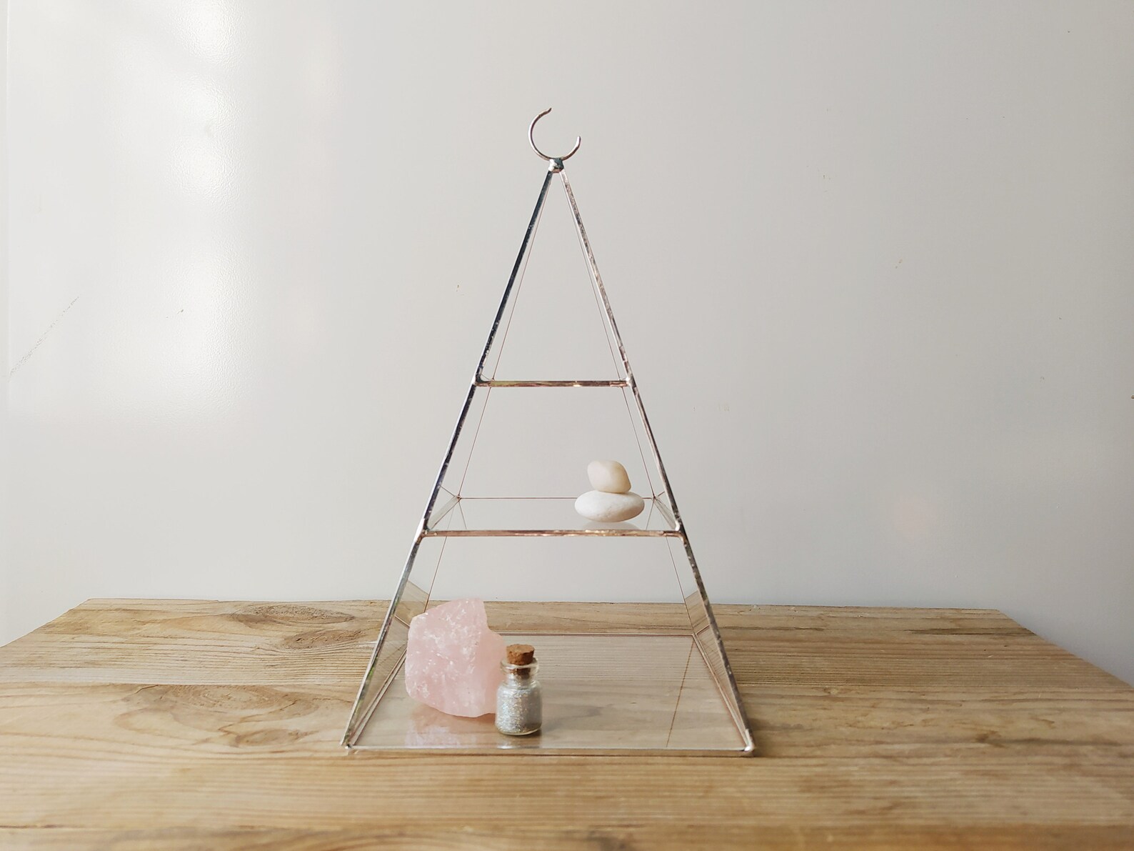 Crystal Display Glass Shelf Pyramid Boho Shelf Altar Shelf - Etsy