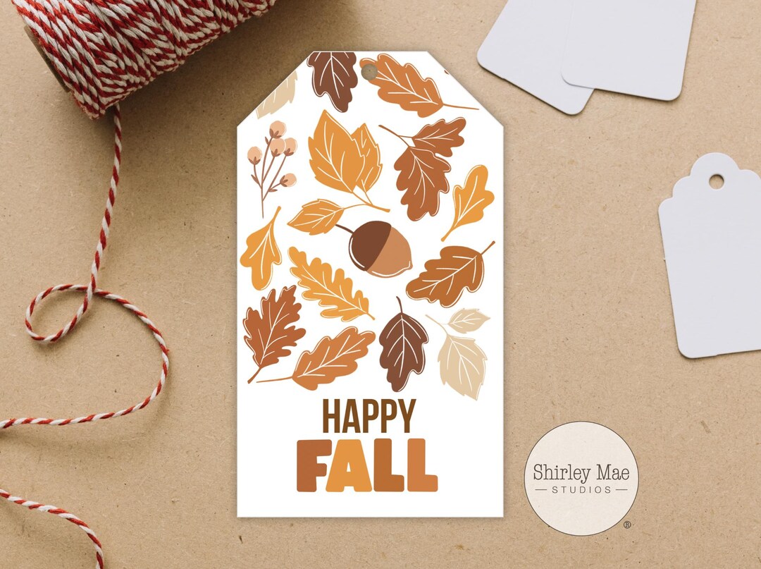Happy Fall Printable Gift Tag Instant Download Teacher Appreciation ...