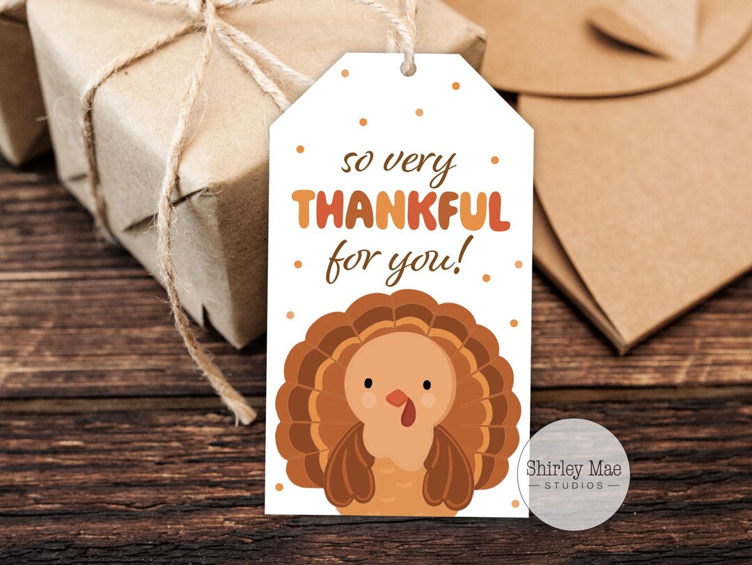 Thankful Turkey Gift Tag: Teacher, Staff, Coworker (digital Download ...