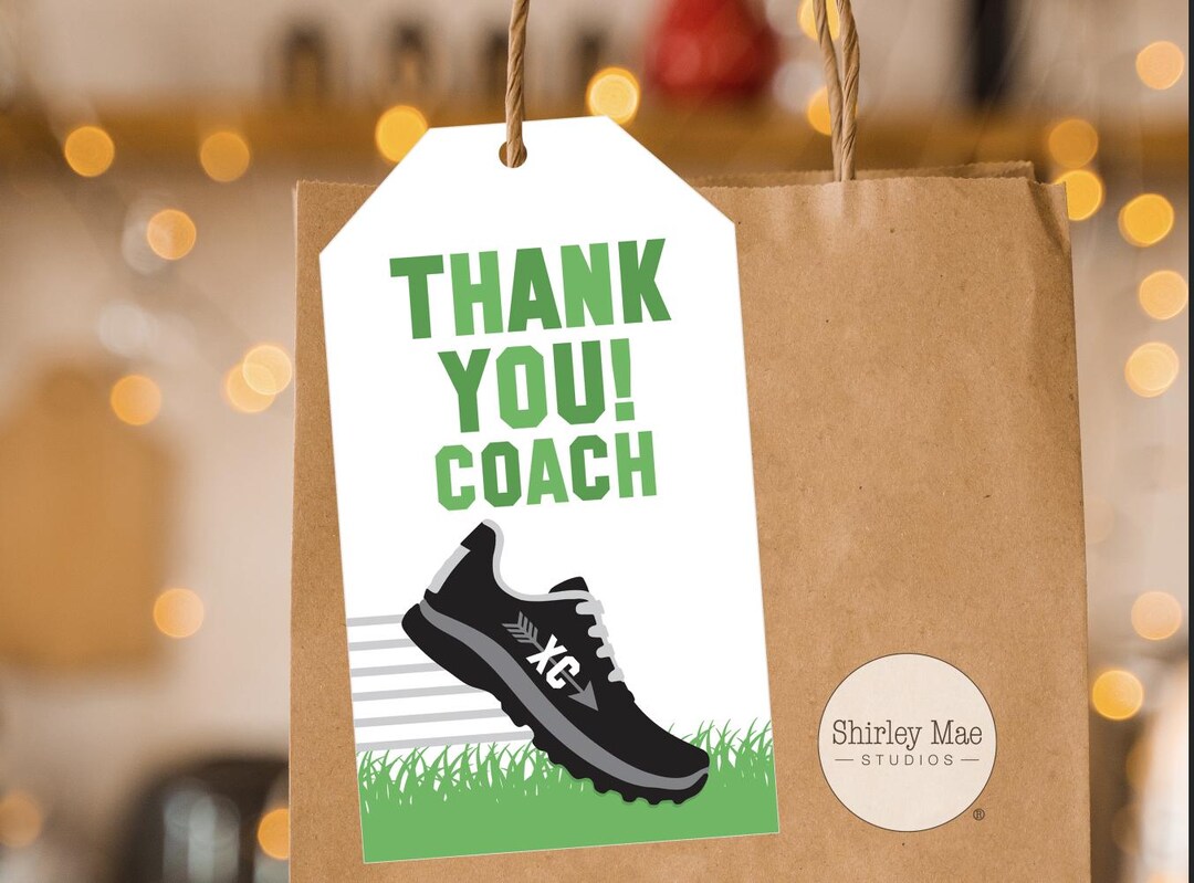 Thank You Coach Cross Country Gift Tag Printable Gift Tag Instant ...