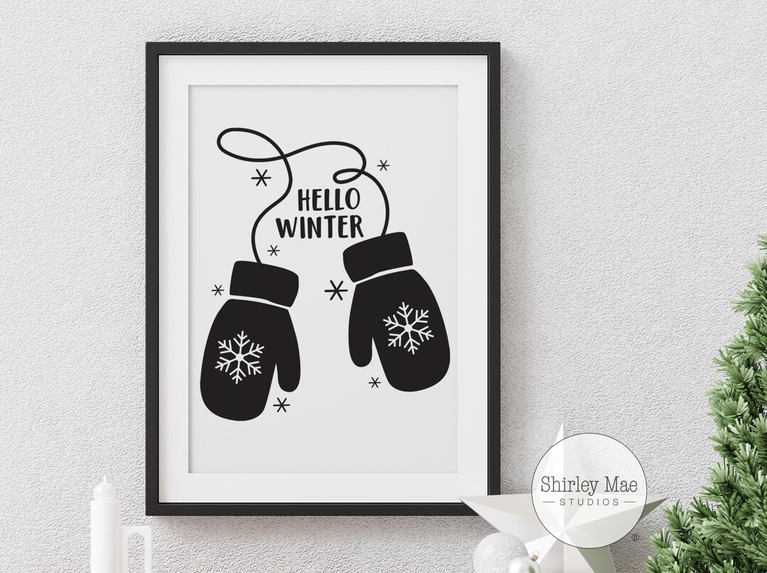 Hello Winter Mittens Digital Download, Svg for Cricut, Png for ...