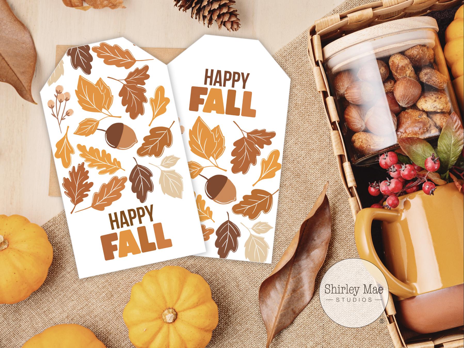 Happy Fall Printable Gift Tag Instant Download Teacher Appreciation ...