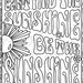 Sunshine Coloring Page - Etsy
