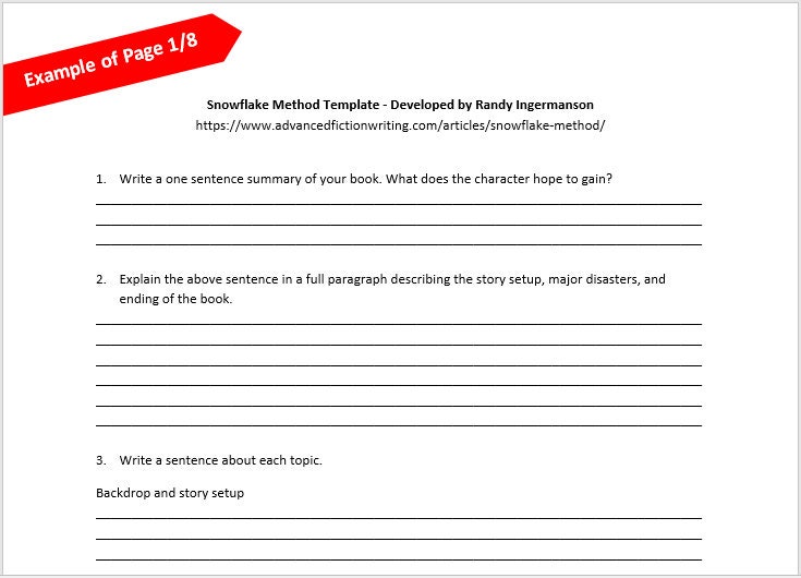 Writing Tool - Snowflake Method Template - Etsy Australia