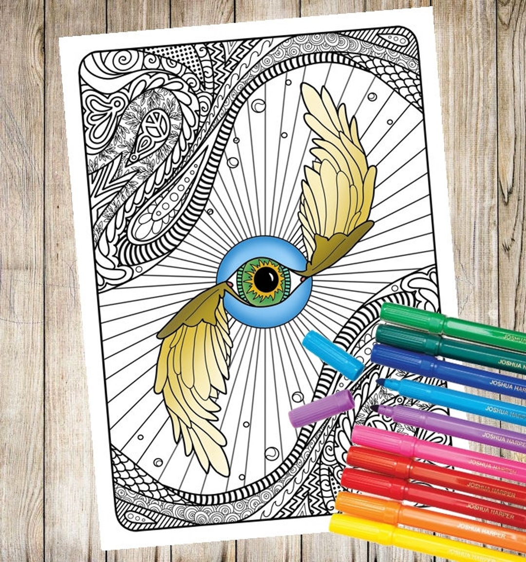 Groovy Abstract Coloring Page - Etsy