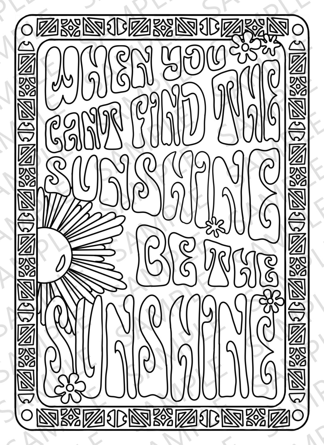 Sunshine Coloring Page - Etsy