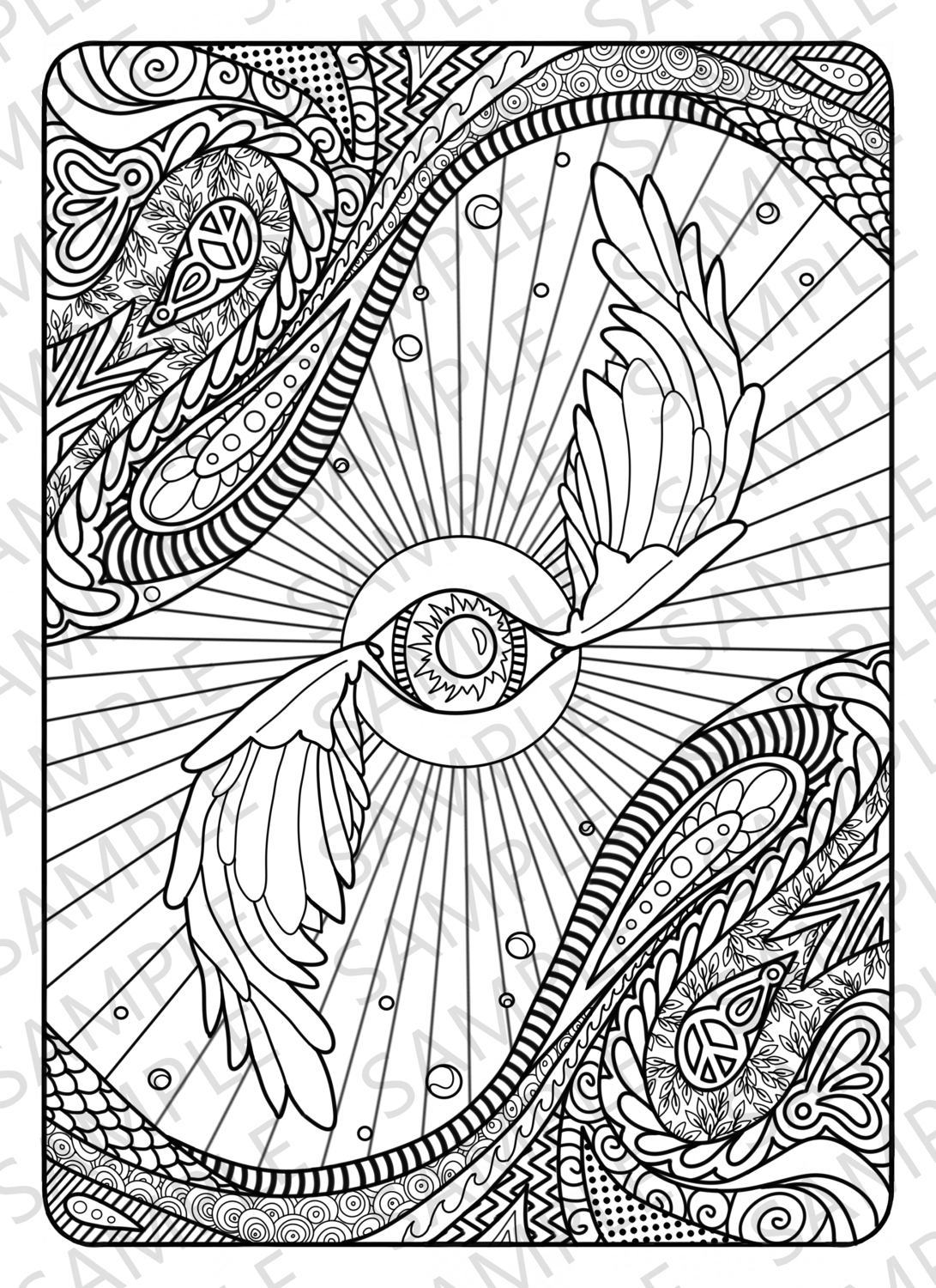 Groovy Abstract Coloring Page - Etsy