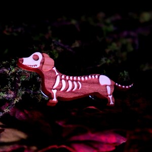 Halloweenie Dachshund Pin Hand Painted Skeleton Dog Brooch - Etsy