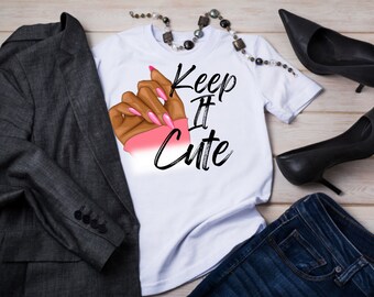 Keep It Cute PNG, Keep It Cute or Keep It Mute PNG, Trendy Vintage ...