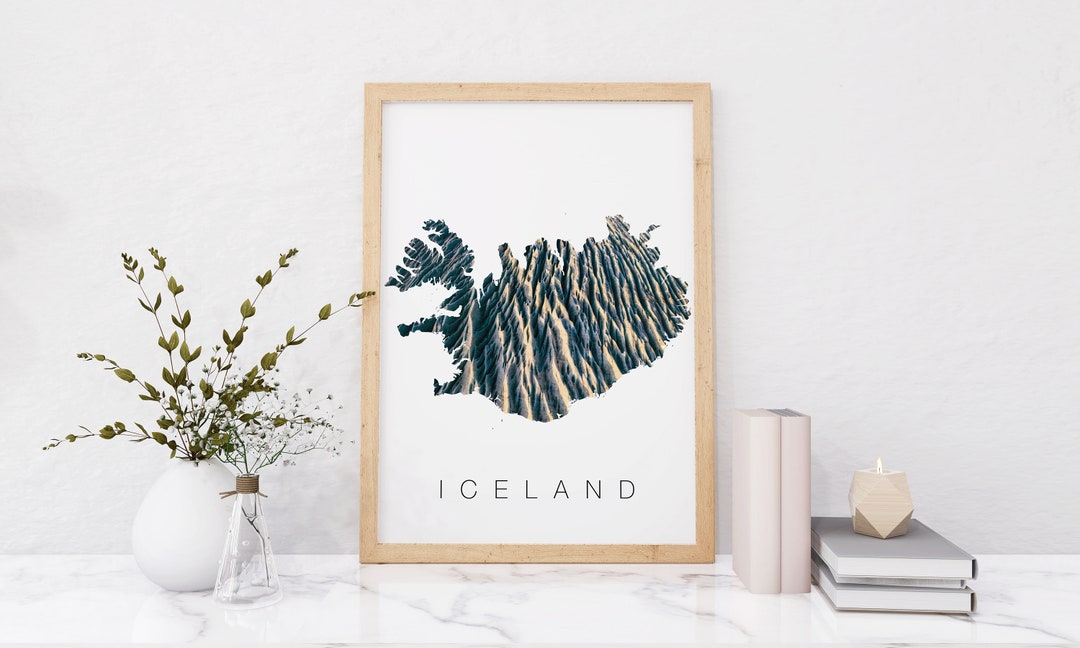 Iceland Map Print Map of Iceland Iceland Poster Instant - Etsy