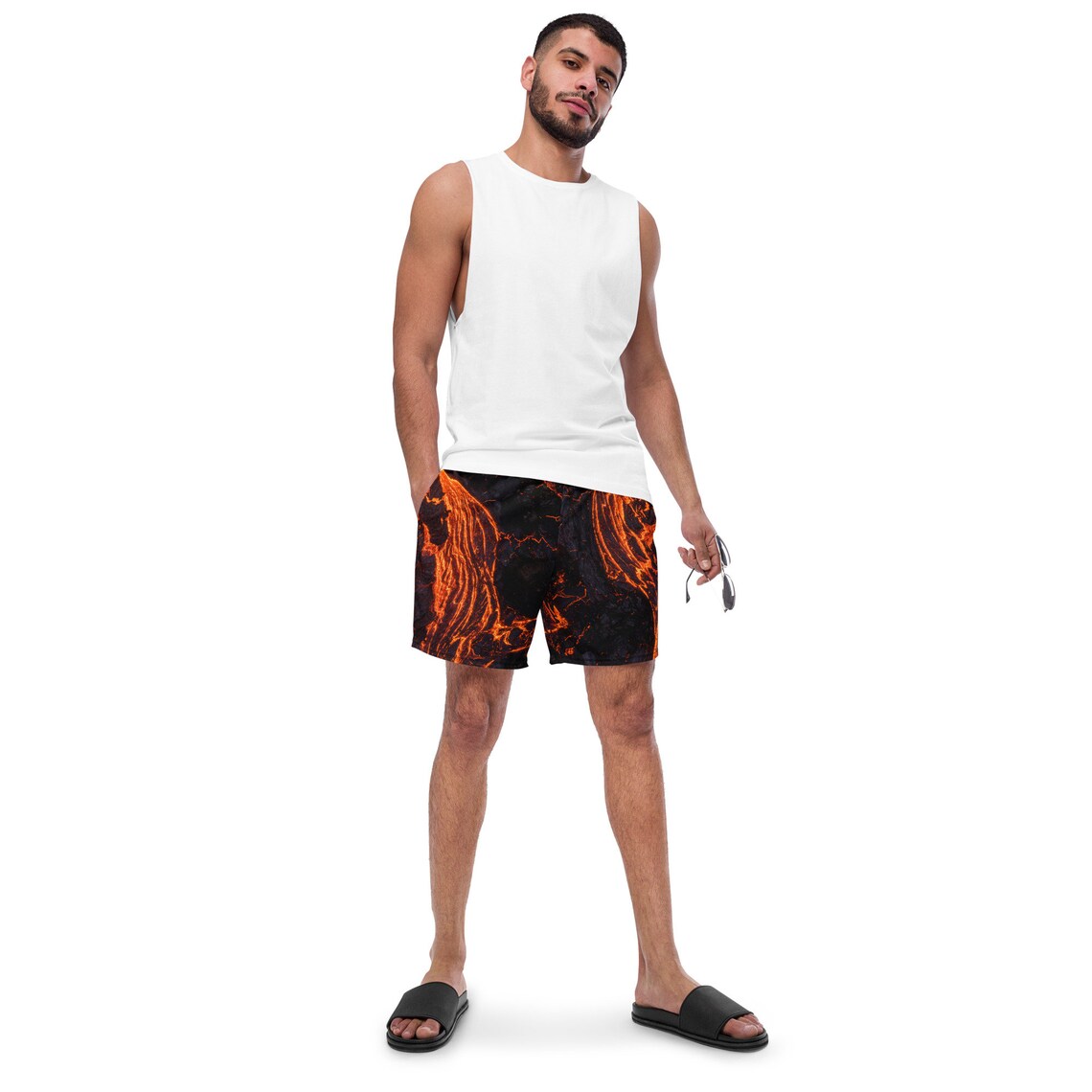 Lava Field Men's Swim Trunks Geldingadalur Volcano Eruption Iceland ...