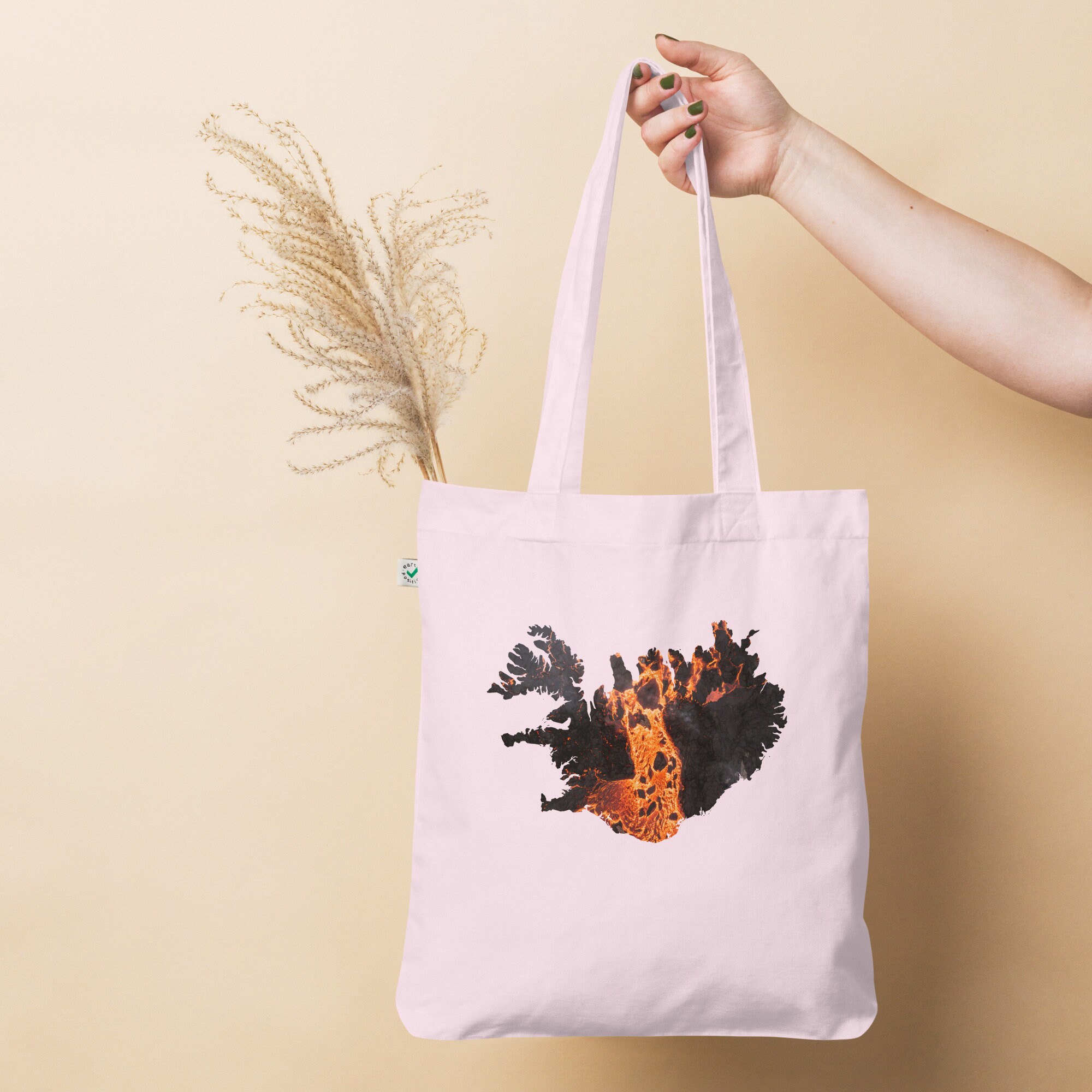 Lava Map of Iceland Organic Fashion Tote Bag Icelandic Map ...